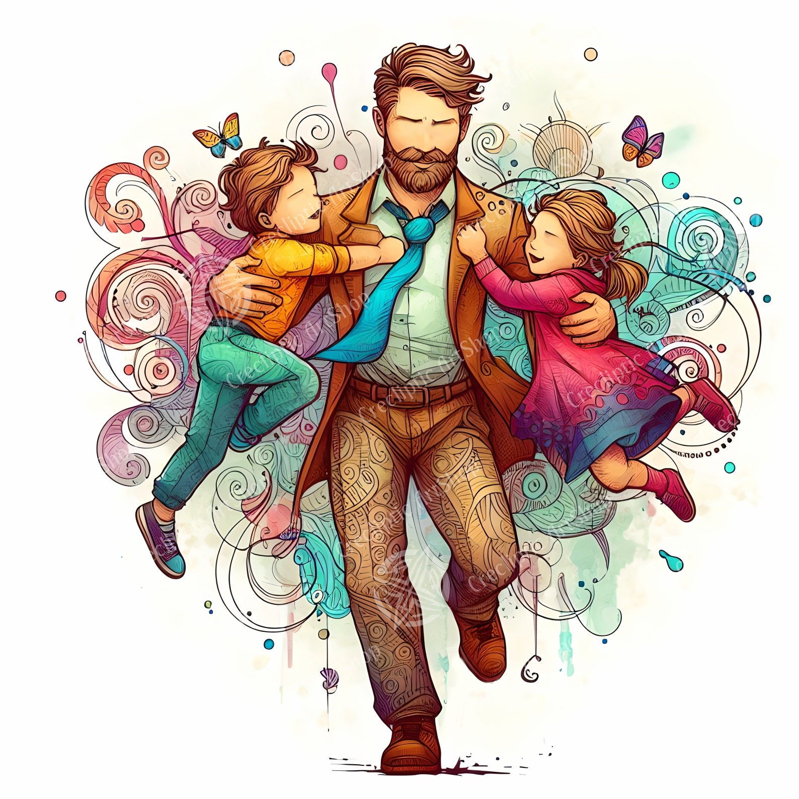 12 Father's Day / Daddy Clipart - My Super Daddy - Etsy