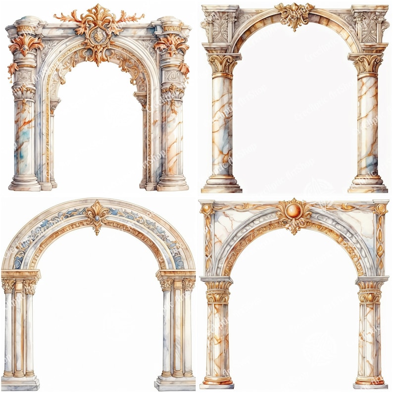 8 Digital Marble Arch Pattern - Etsy