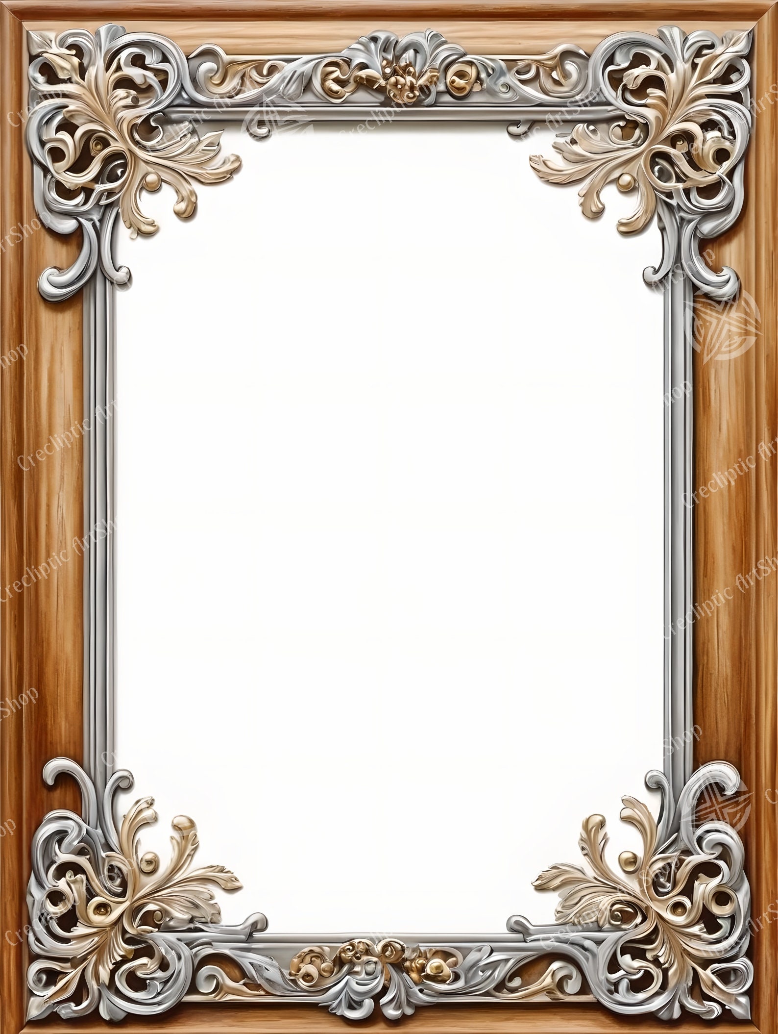 10 Elegant Digital Wooden Frame Patterns Set 01 - Etsy