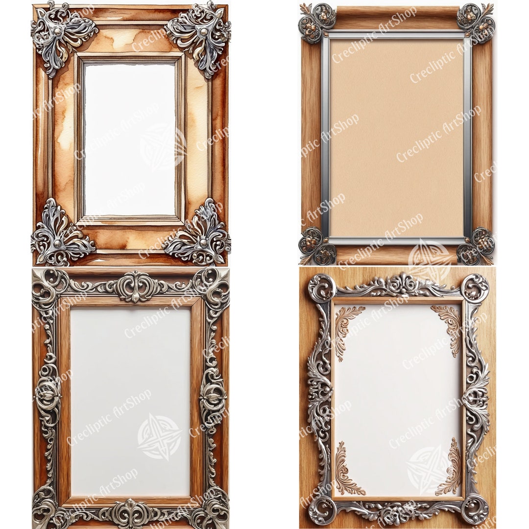 10 Elegant Digital Wooden Frame Patterns Set 01 - Etsy