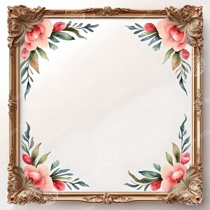 8 Elegant Digital Flower Frame Patterns Set 02 - Etsy