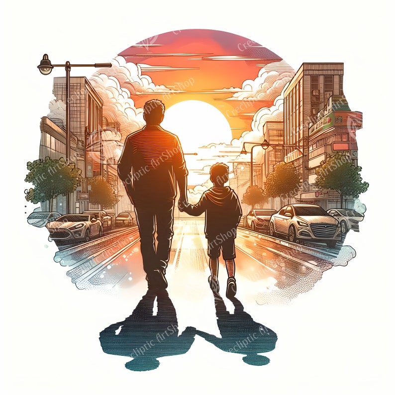 10 Father's Day / Daddy Clipart - Touching Moments, Sunset, Daddy and ...
