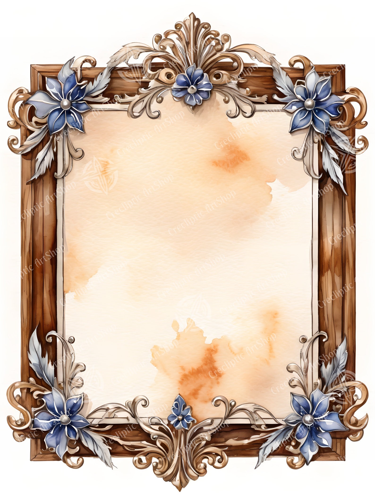 10 Elegant Digital Wooden Frame Patterns Set 02 - Etsy