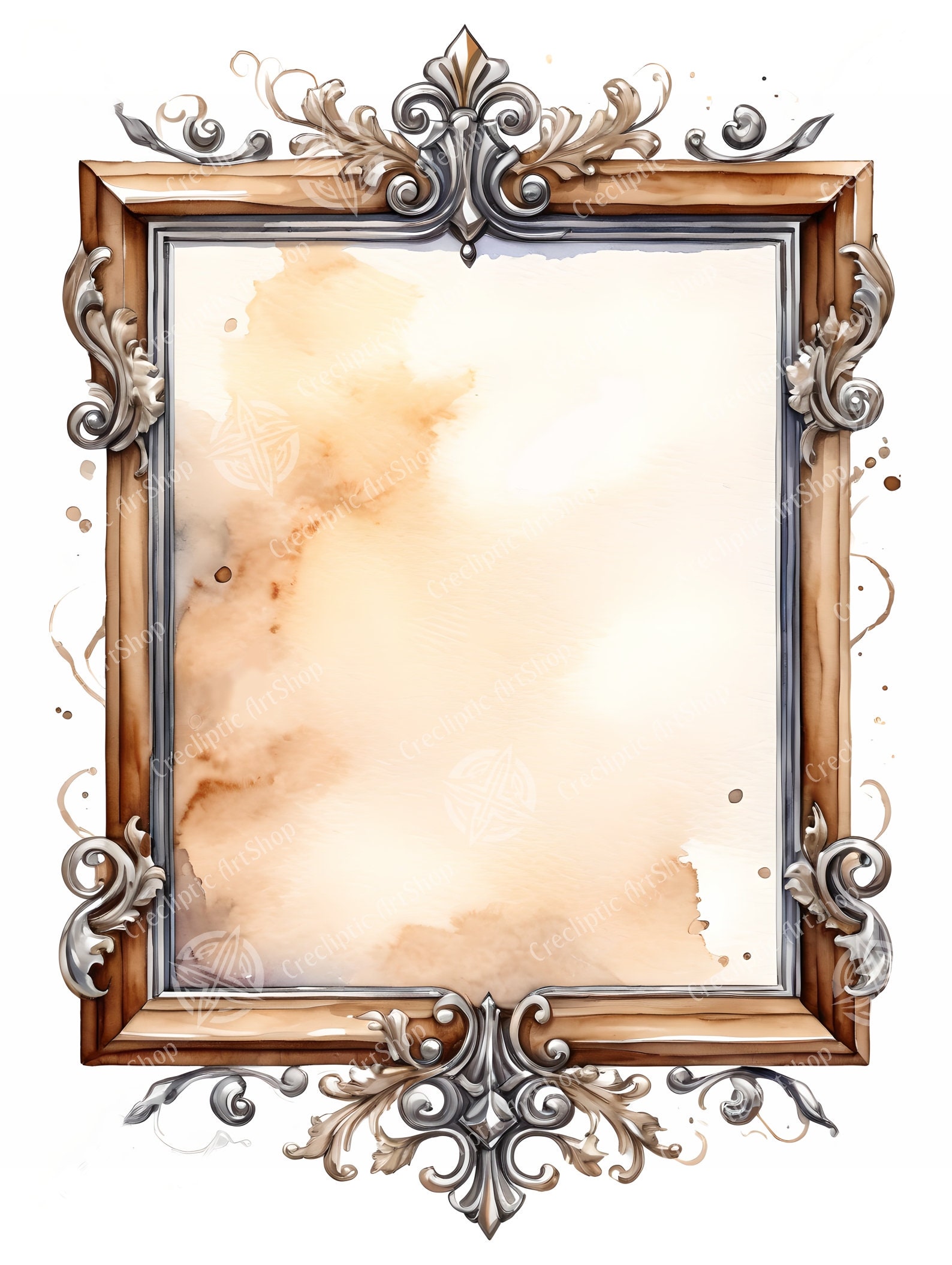 10 Elegant Digital Wooden Frame Patterns Set 02 - Etsy