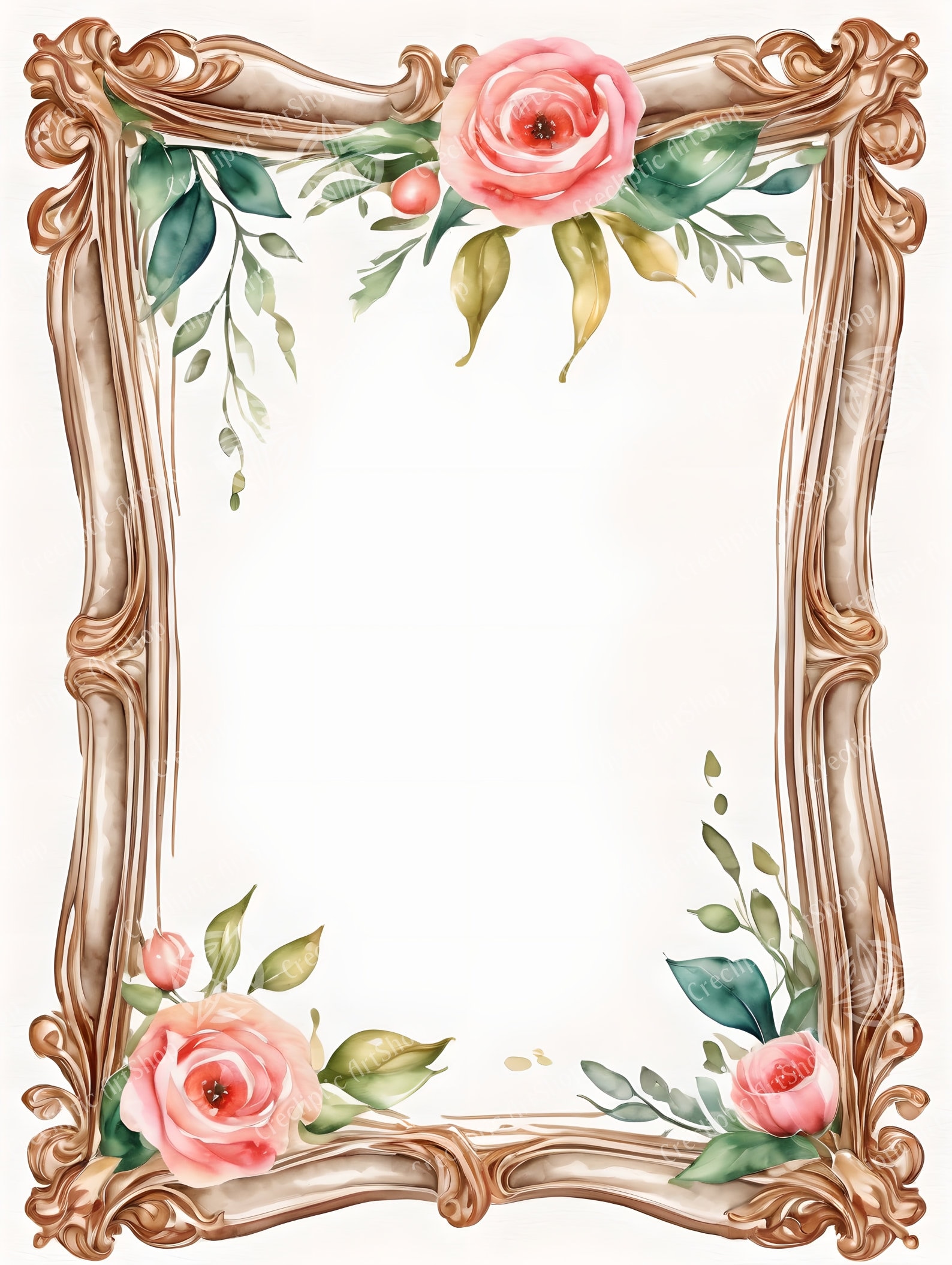 8 Elegant Digital Flower Frame Patterns Set 03 - Etsy