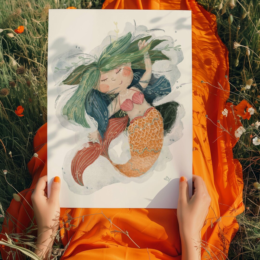 Mermaid Poster A4 & A3 | Print Children's Poster Art Print Pictures ...