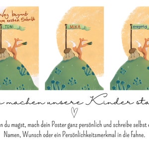 Poster Mutiger Fuchs mit Spruch A4 A3 Kinderposter Fuchs Kinderzimmer ...