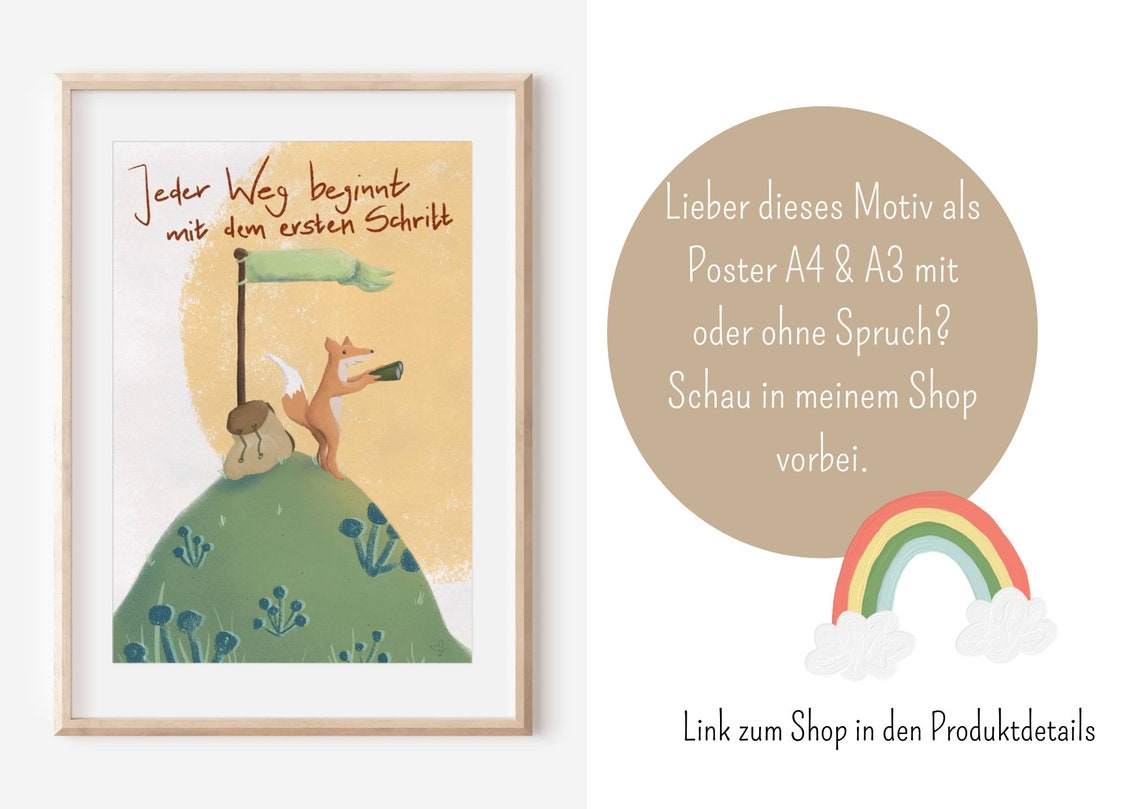 Postkarte mutiger Fuchs A6 Karte mit Spruch Kindergeburtstag Postkarte ...