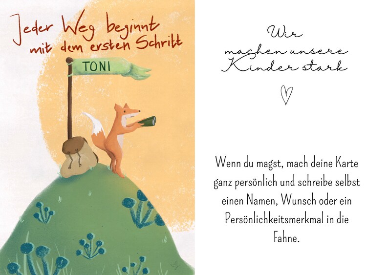 Postkarte mutiger Fuchs A6 Karte mit Spruch Kindergeburtstag Postkarte ...
