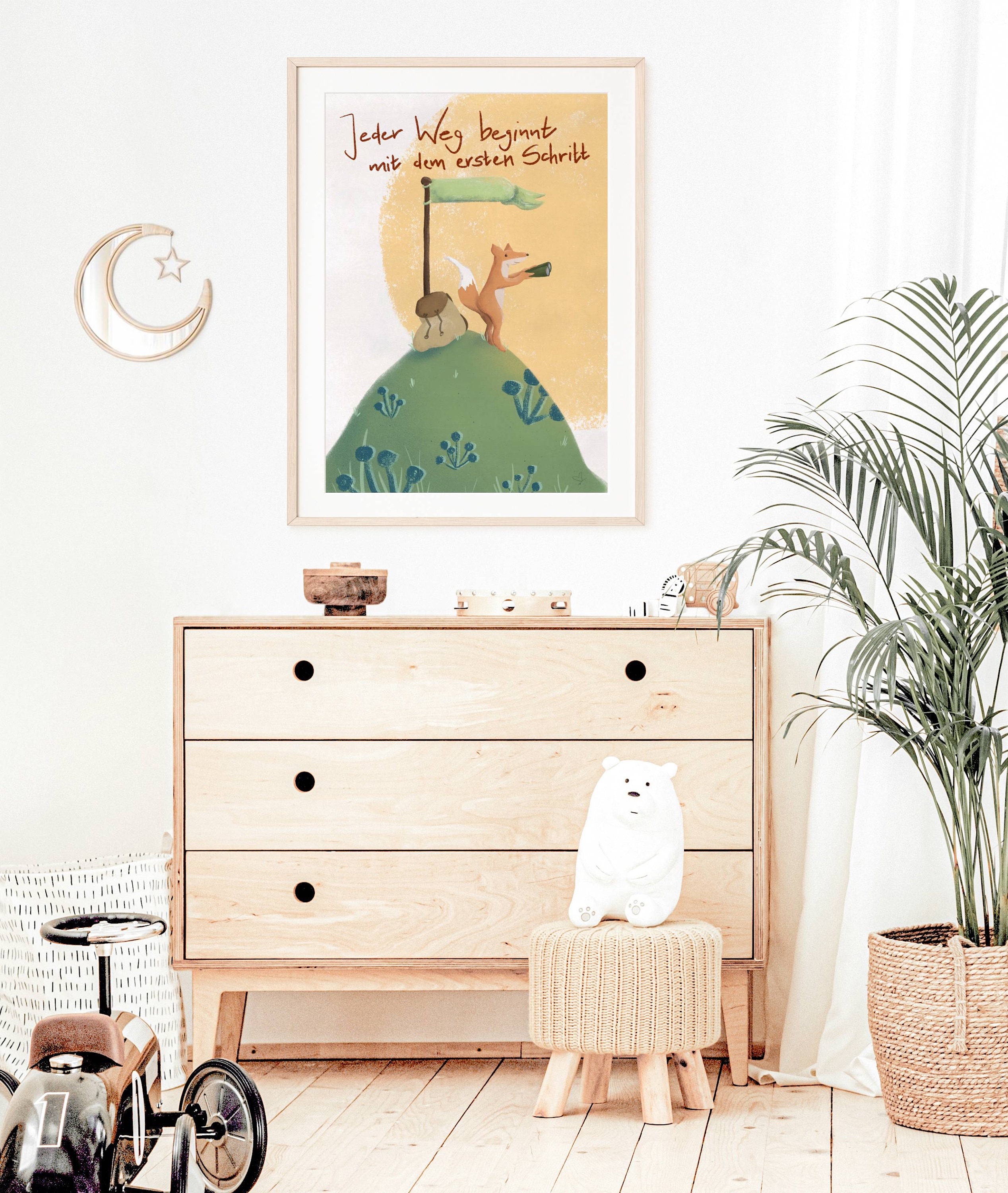 Poster Mutiger Fuchs mit Spruch A4 A3 Kinderposter Fuchs Kinderzimmer ...