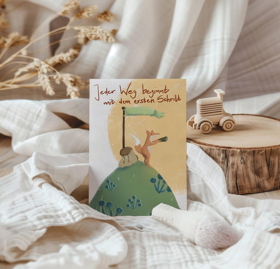 Postkarte mutiger Fuchs A6 Karte mit Spruch Kindergeburtstag Postkarte ...