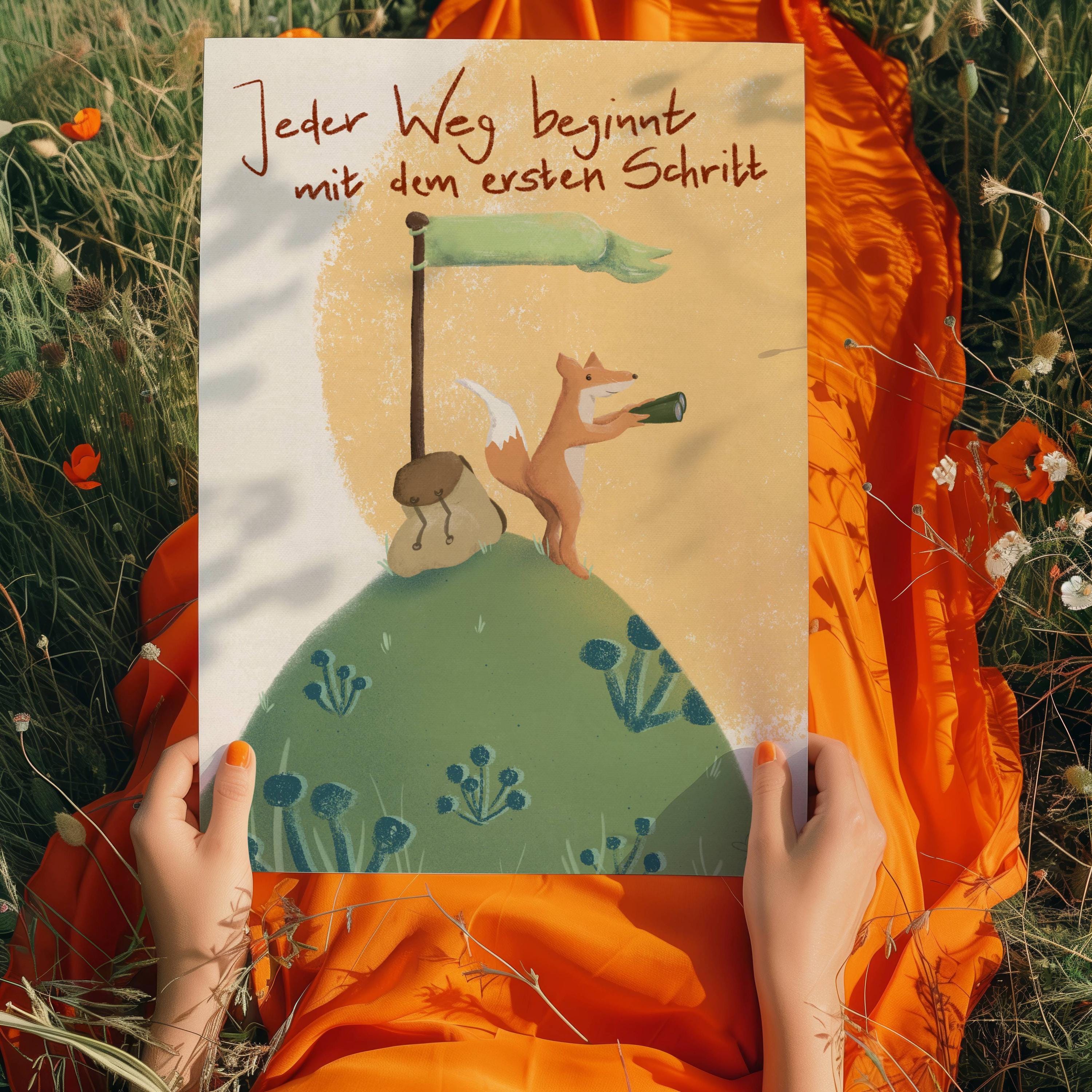 Poster Mutiger Fuchs mit Spruch A4 A3 Kinderposter Fuchs Kinderzimmer ...