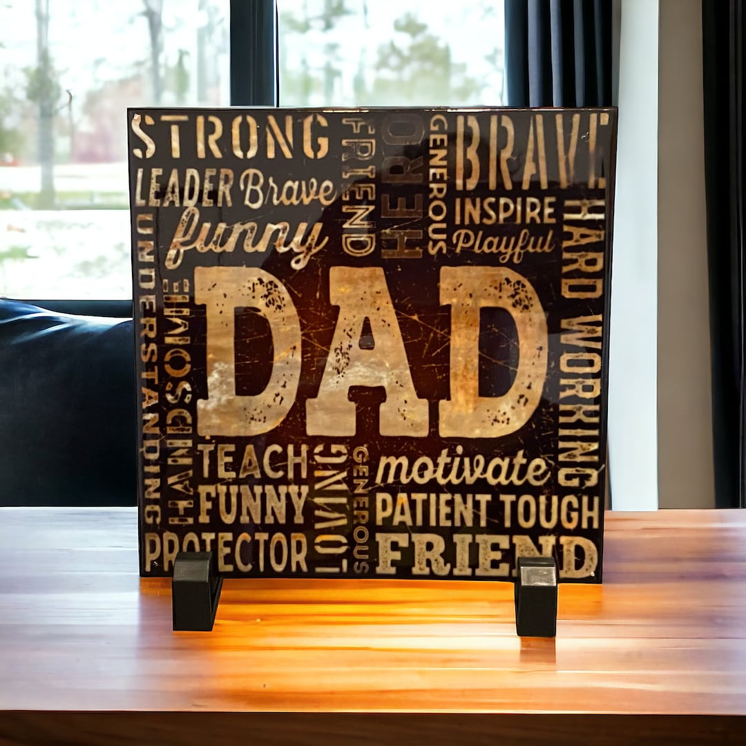 DAD Tile Plaque / Fathers Day Gift / Ceramic Tile / Display Ceramic ...