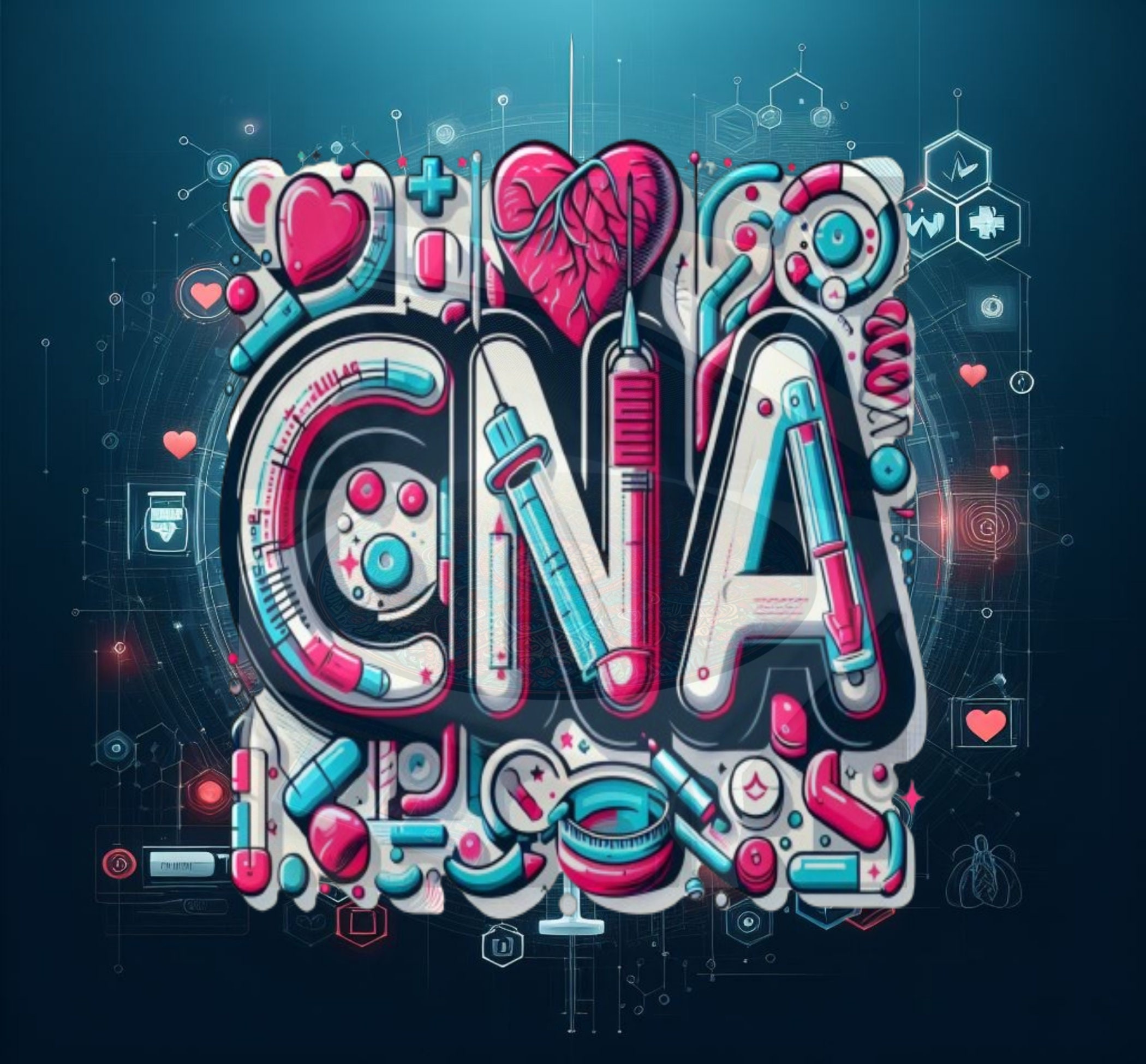 CNA / Medical / 20oz Tumbler Wrap / PNG Digital Download / Skinny ...