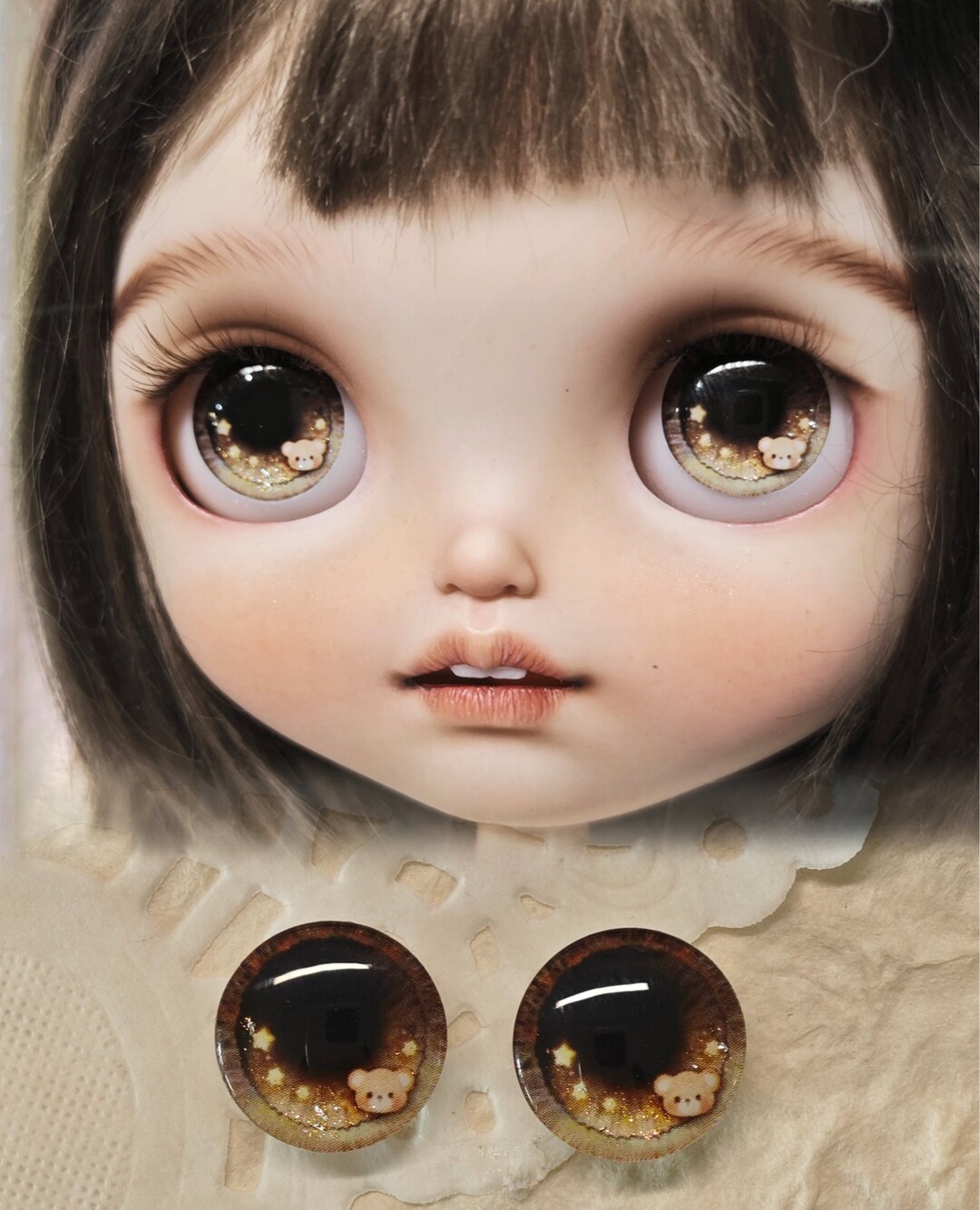 QX Star Bear Series Blythe Eye Chips Handmade Blythe Eyechips/realistic ...