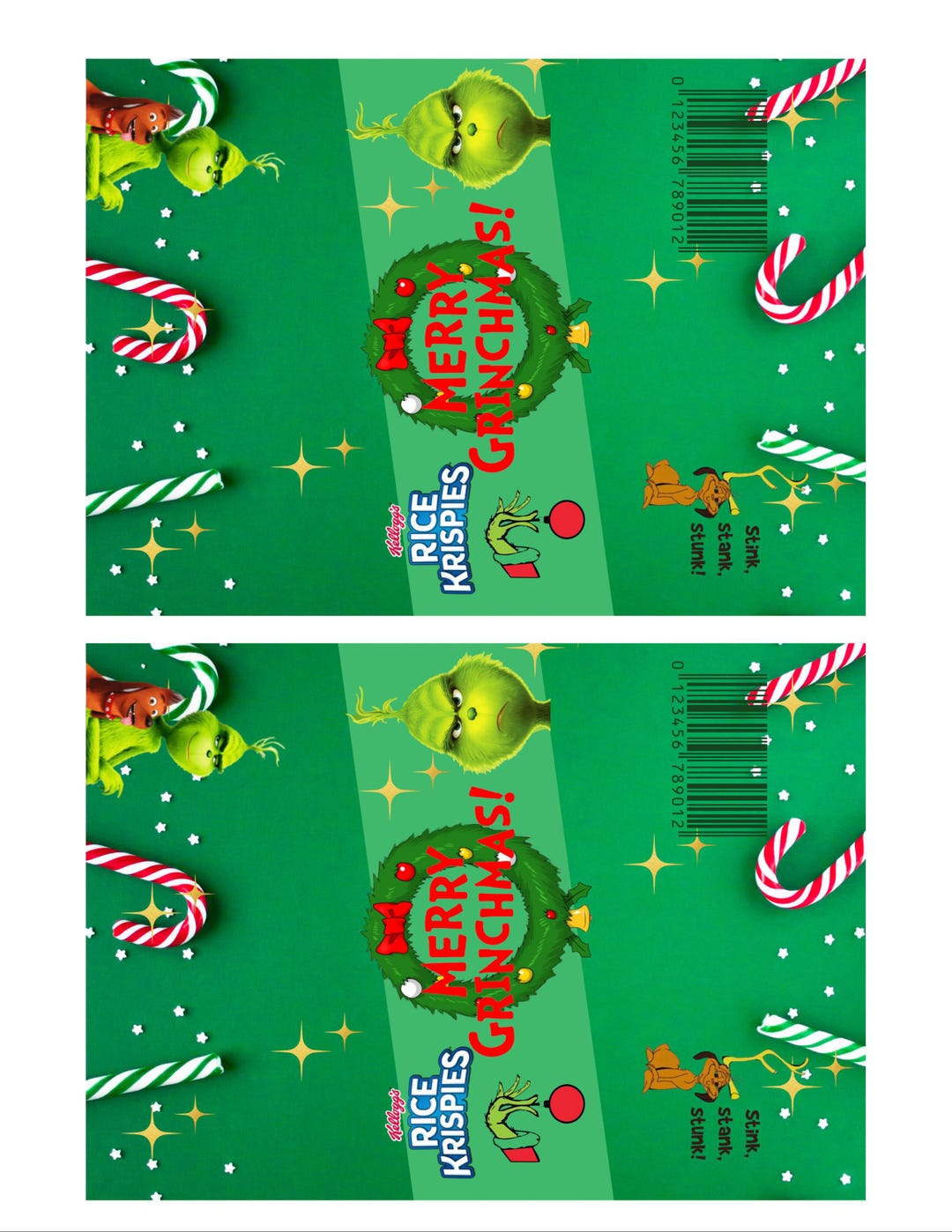 Grinch Snack Templates - Etsy