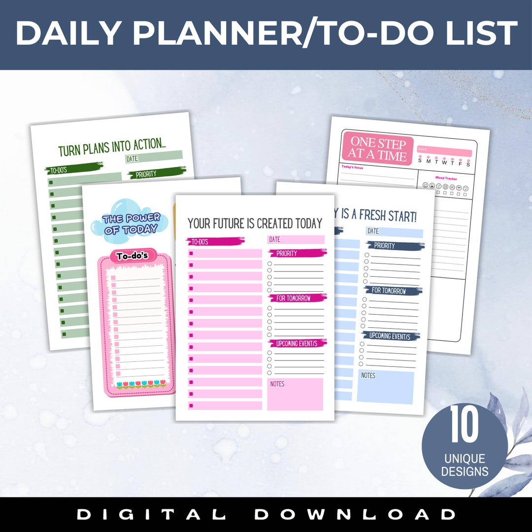 10 Unique Minimalist Daily Planner Printable: Schedule, Tasks, Goals ...
