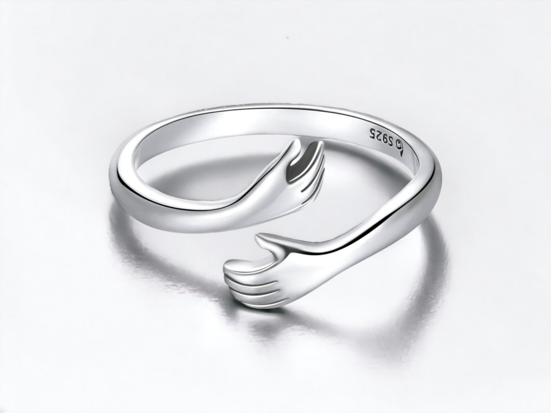 Minimalist Adjustable Hug Rings, S925 Silver Adjustable Rings, Cute ...