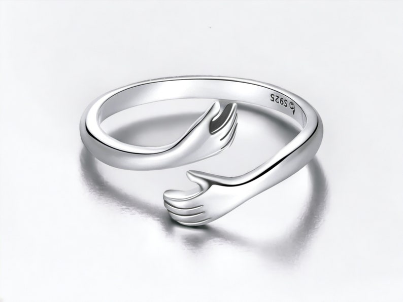 Minimalist Adjustable Hug Rings, S925 Silver Adjustable Rings, Cute ...