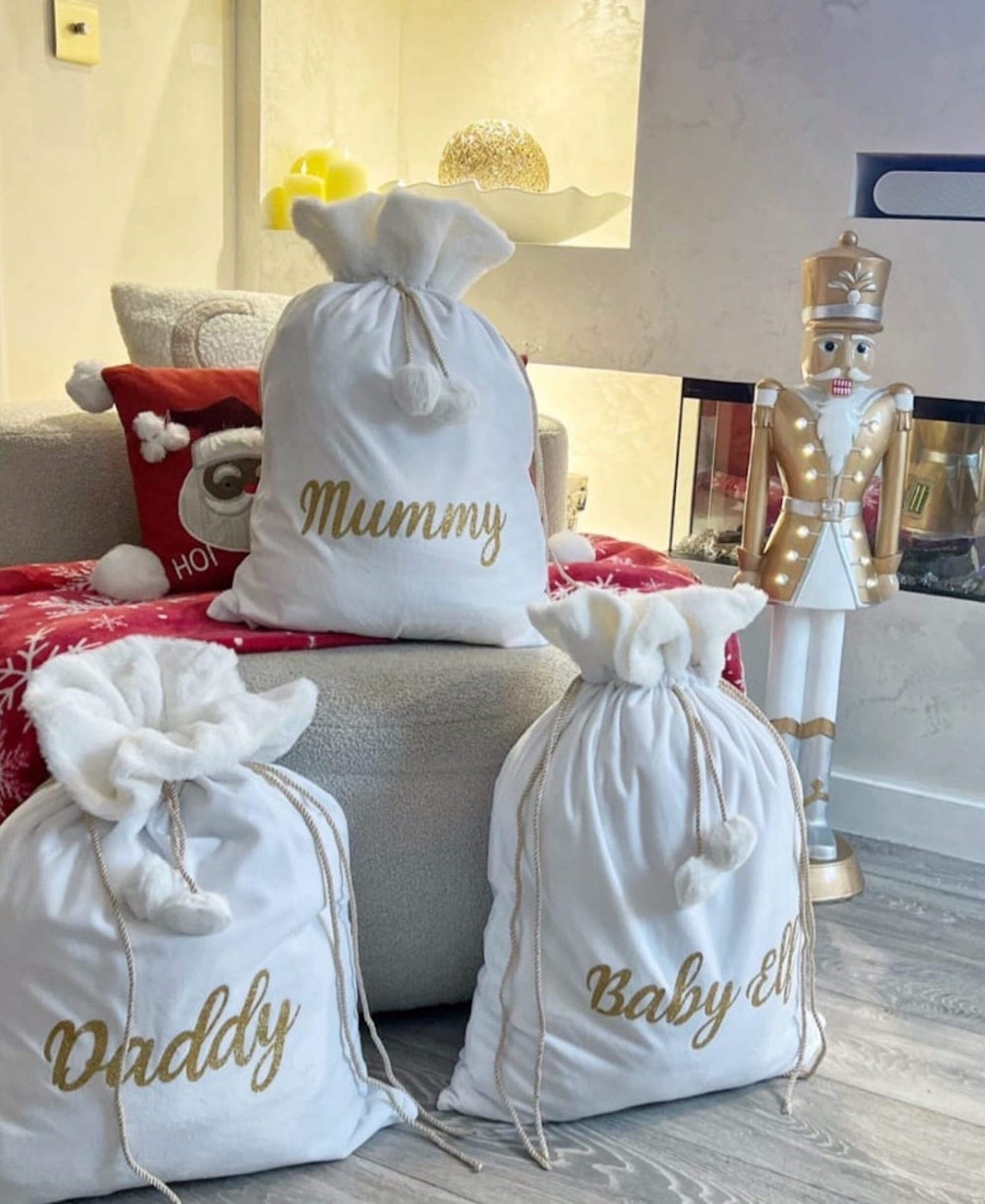 Large Santa Sack Personalised Furry Christmas Bags for Gifts Custom ...