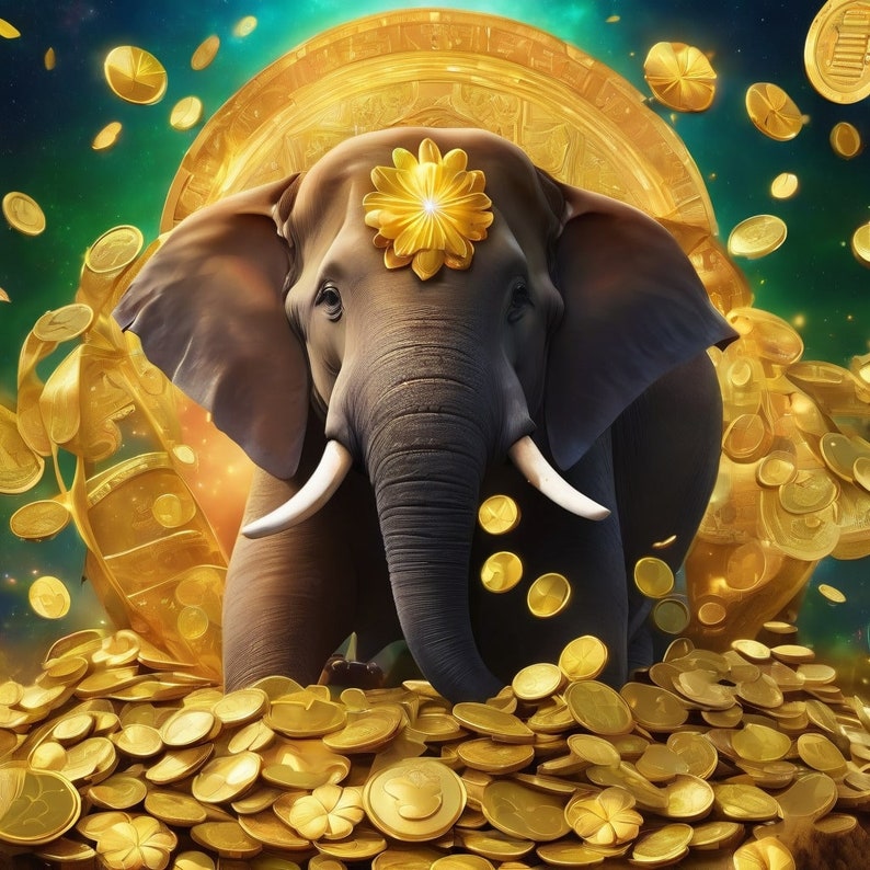 Money Abundance Activations Elephant Poster Wealth Frequency Law of ...