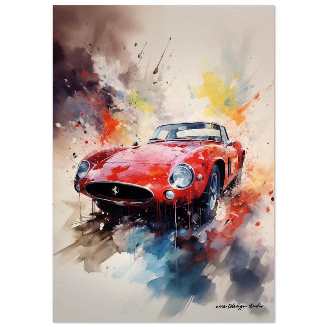 Ferrari 250 GTO Watercolor Poster Watercolor Print - Etsy