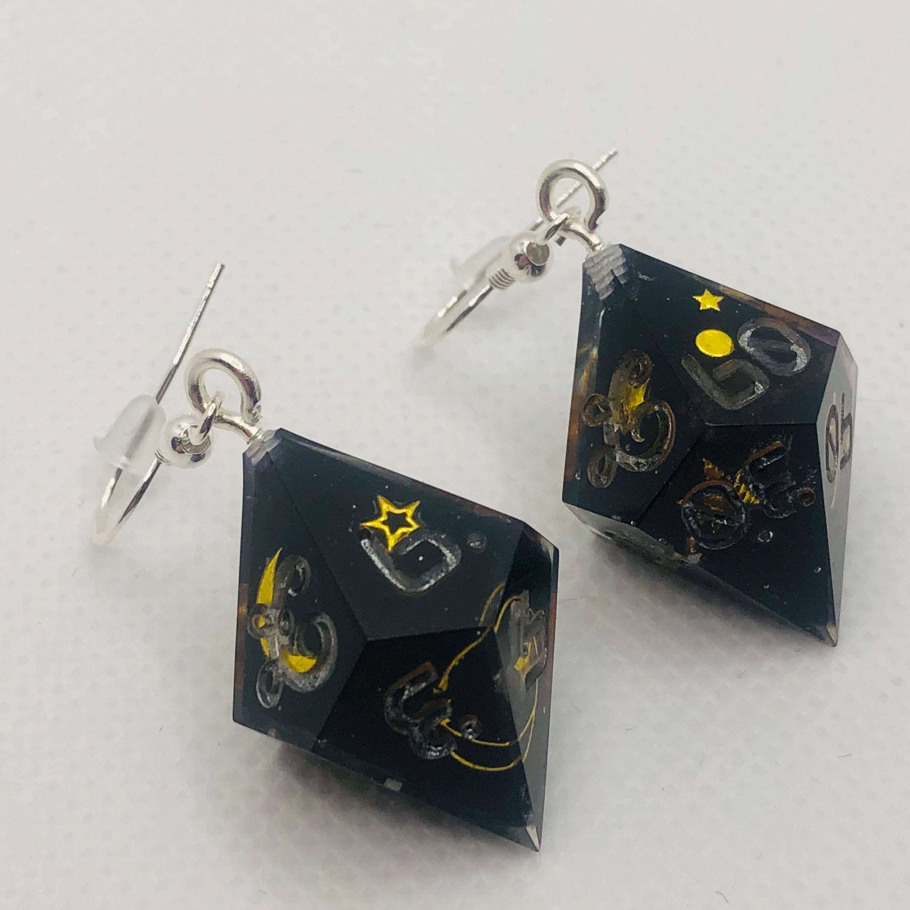 Star Map D10/D100 Dice Earrings - Etsy
