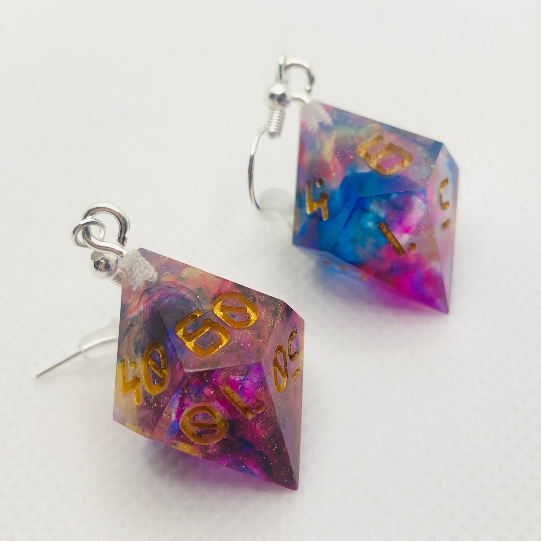 Nebula D10/D100 Dice Earrings - Etsy