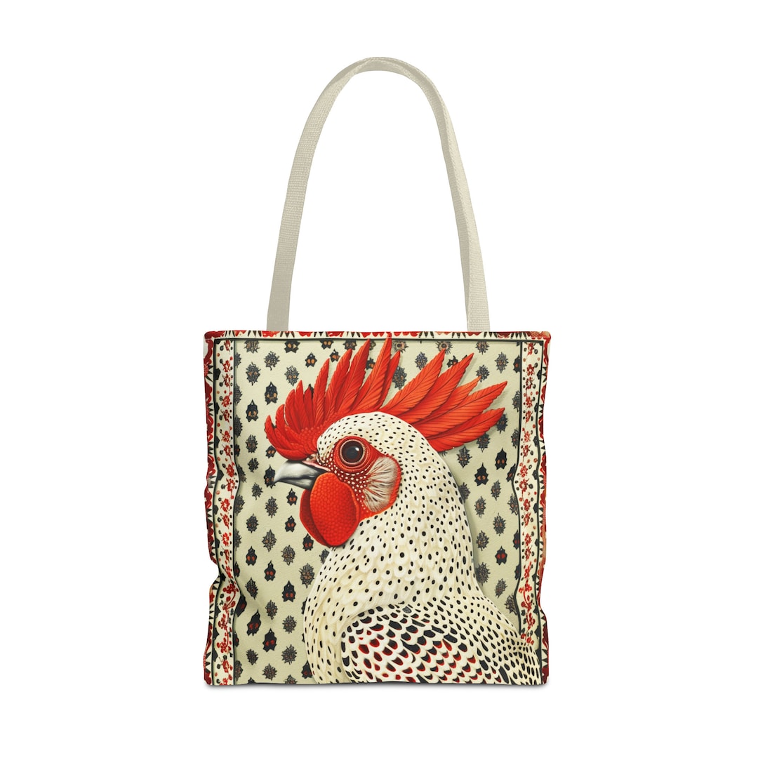 Canvas Tote Bag, Vintage Inspired Rooster Design, Vibrant Artistic ...