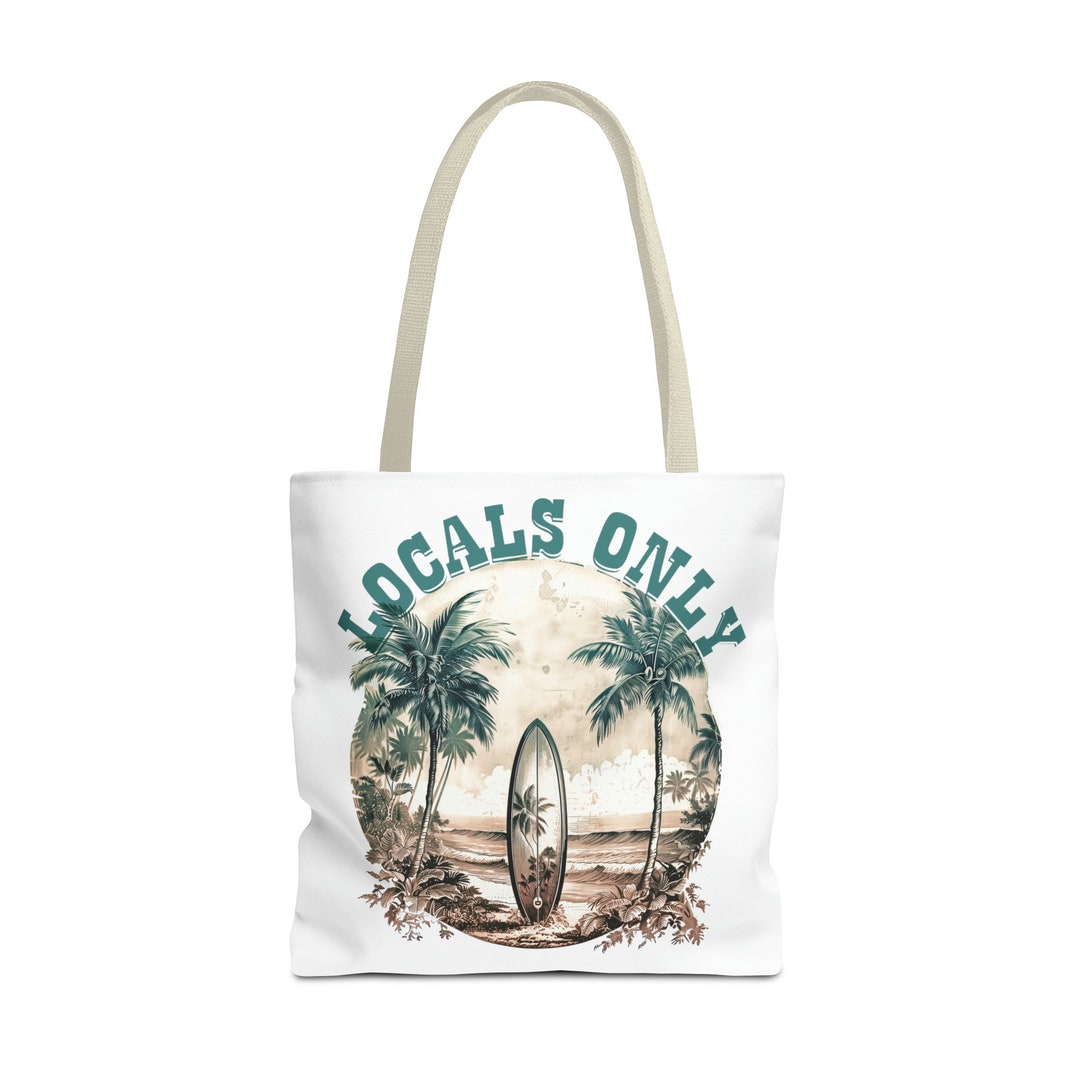 Locals Only Surfboard Tote Bag, Beach Inspired Design - Etsy