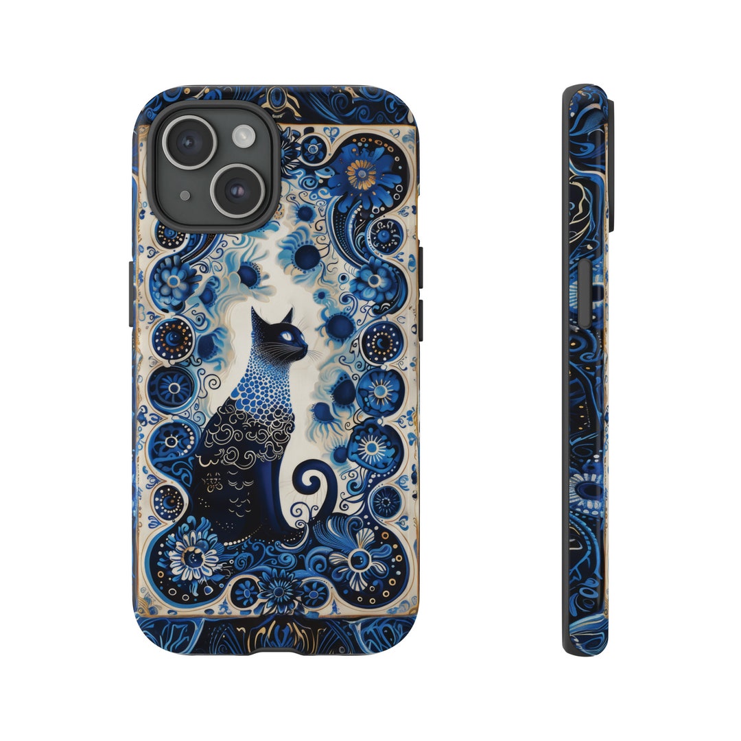 Black Cat in Frame Tough Cases - Etsy