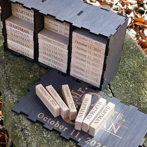 Personalized Wooden Block Guest Book: Tumbling Tower Wedding Keepsake ...