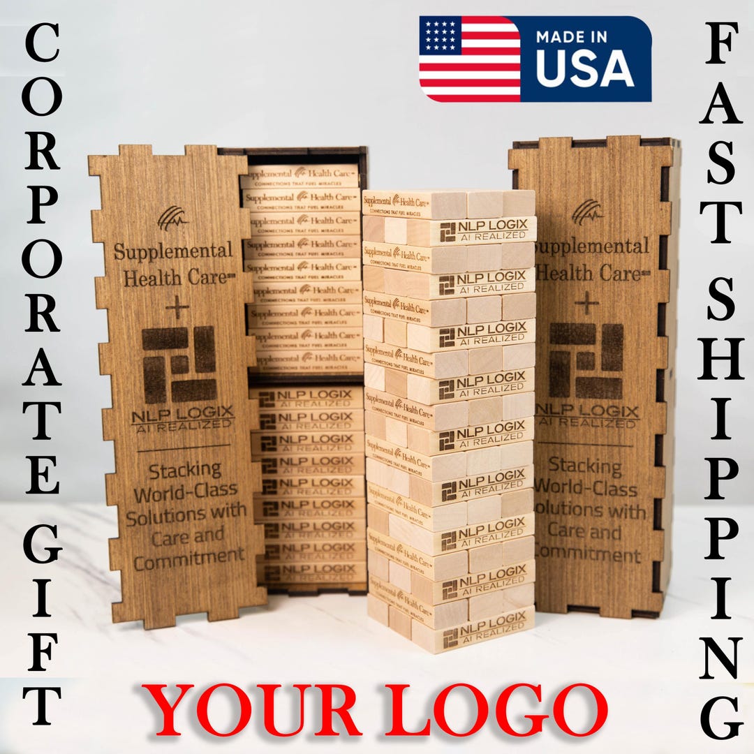 Custom Engraved Wood Blocks Company Logo: Corporate Gift, Team Building ...