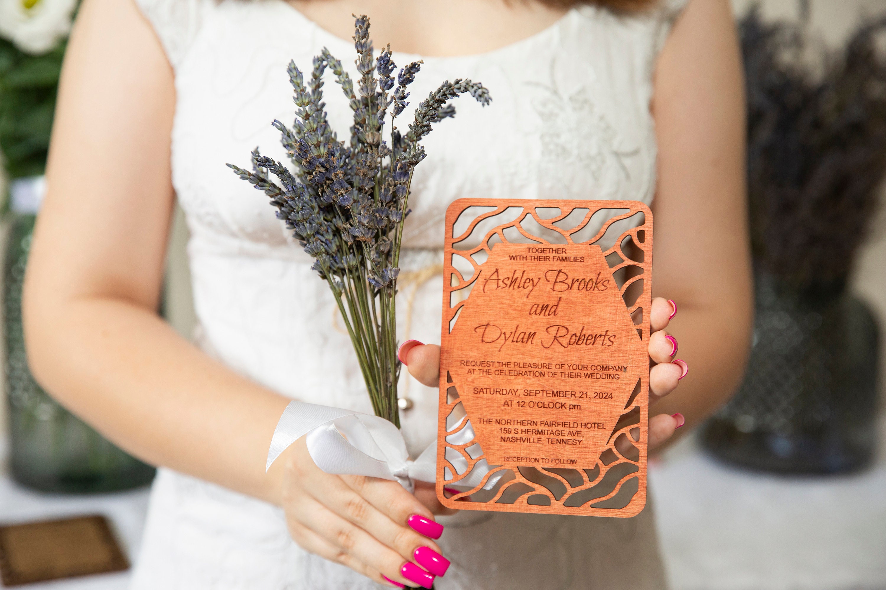 Wooden Wedding Invitation Set From Luminexis Personalized Wedding ...