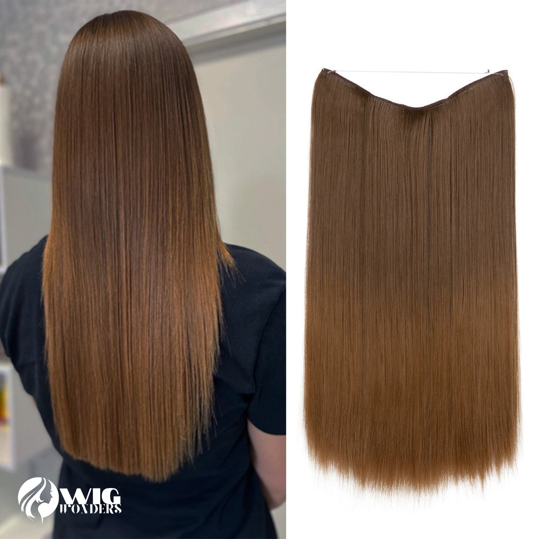 No Clip Hair Extension Long Short Straight Hairpiece Blonde - Etsy