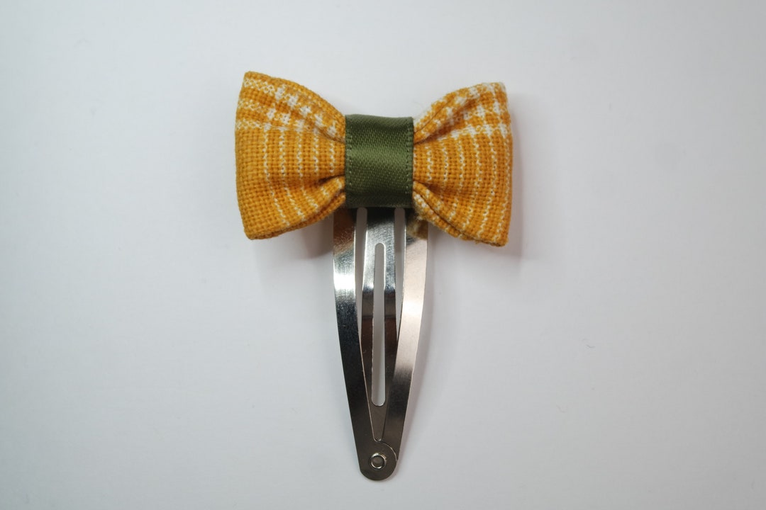Pair of Flat Vintage Fabric Bow Barrettes - Etsy