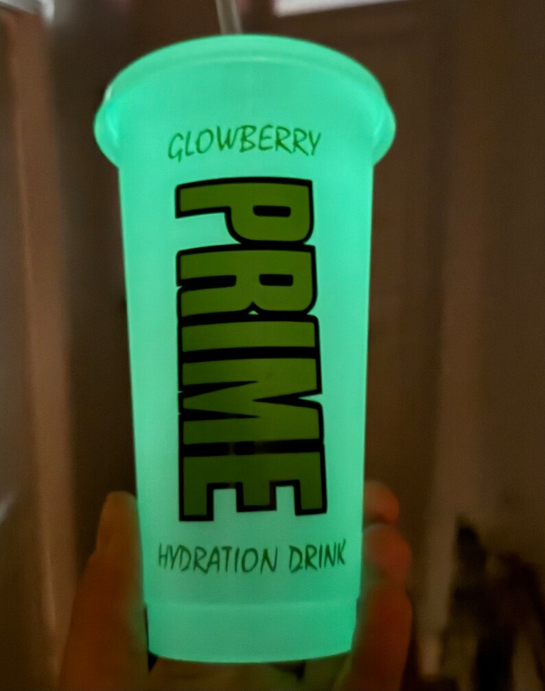 Prime Hydration Glowberry Full Unopened Bottle and 24oz Cold Cup and ...