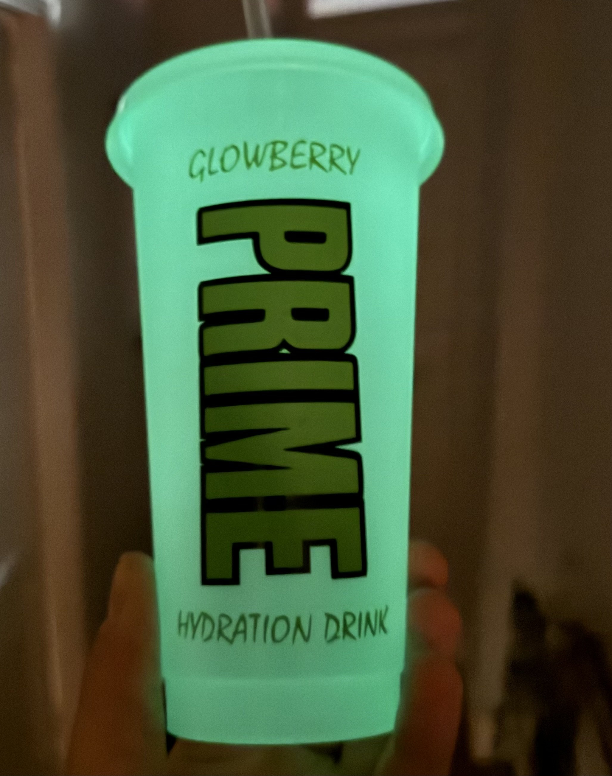 Prime Hydration Glowberry Full Unopened Bottle and 24oz Cold Cup and ...