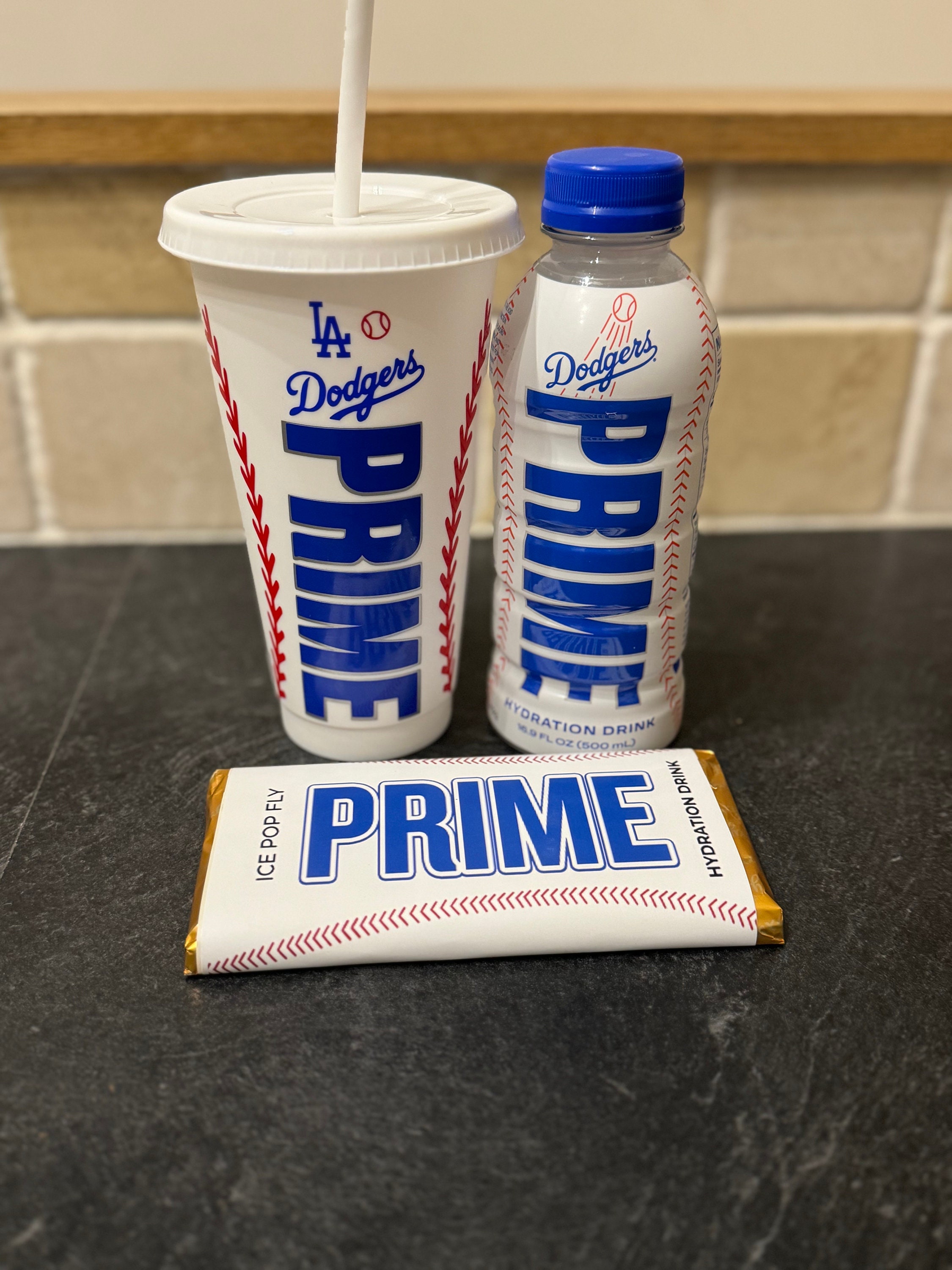 Prime Hydration LA Dodgers Full Unopened Bottle , 24oz Cold Cup and ...