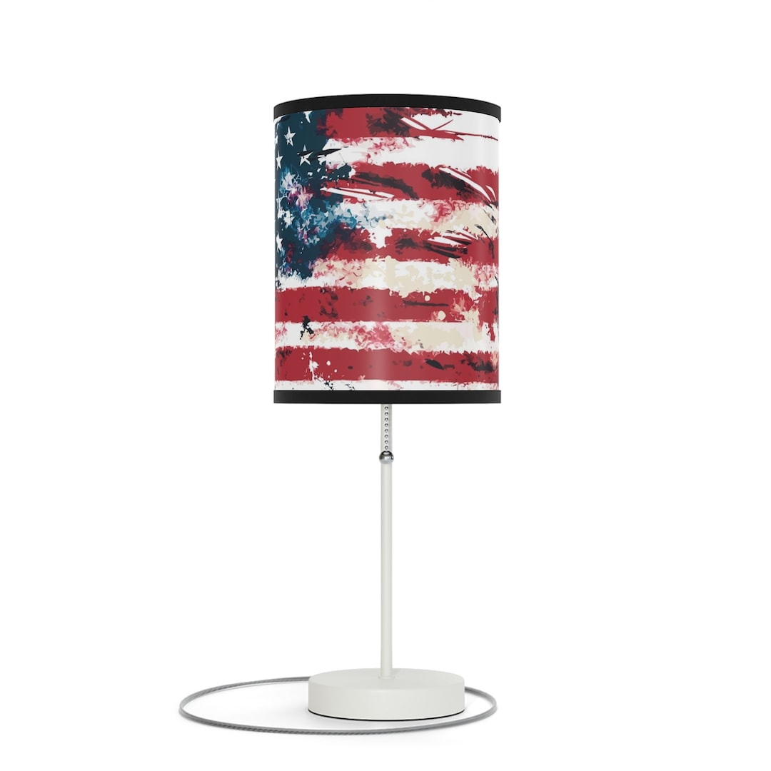 American Flag Lamp on a Stand, US|CA Plug - Etsy