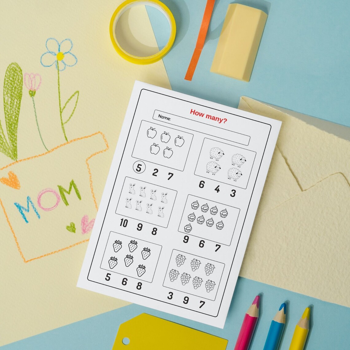 Math Worksheet Printable | Kindergarten Worksheets | Counting Page for ...