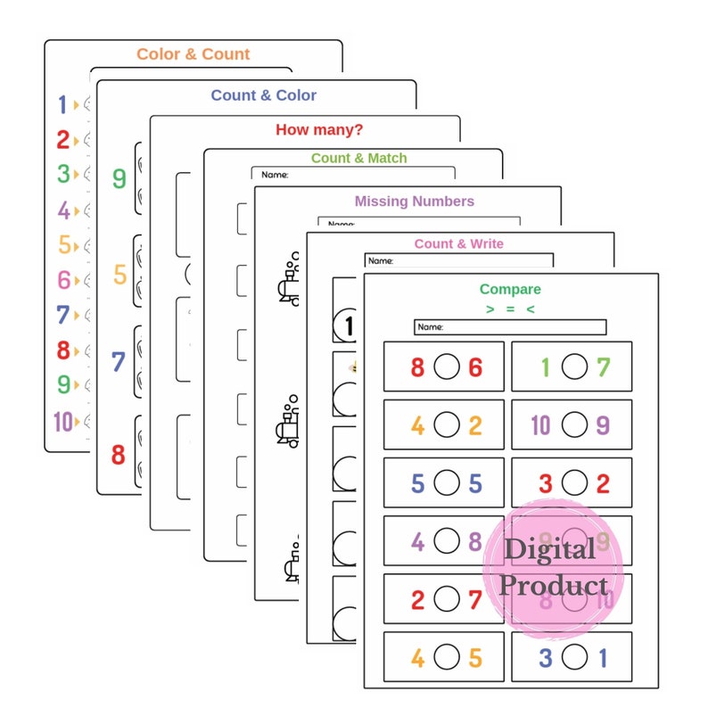 Math Worksheet Printable | Kindergarten Worksheets | Counting Page for ...