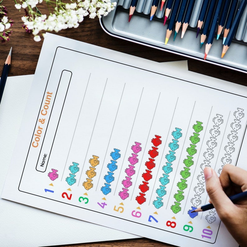 Math Worksheet Printable | Kindergarten Worksheets | Counting Page for ...