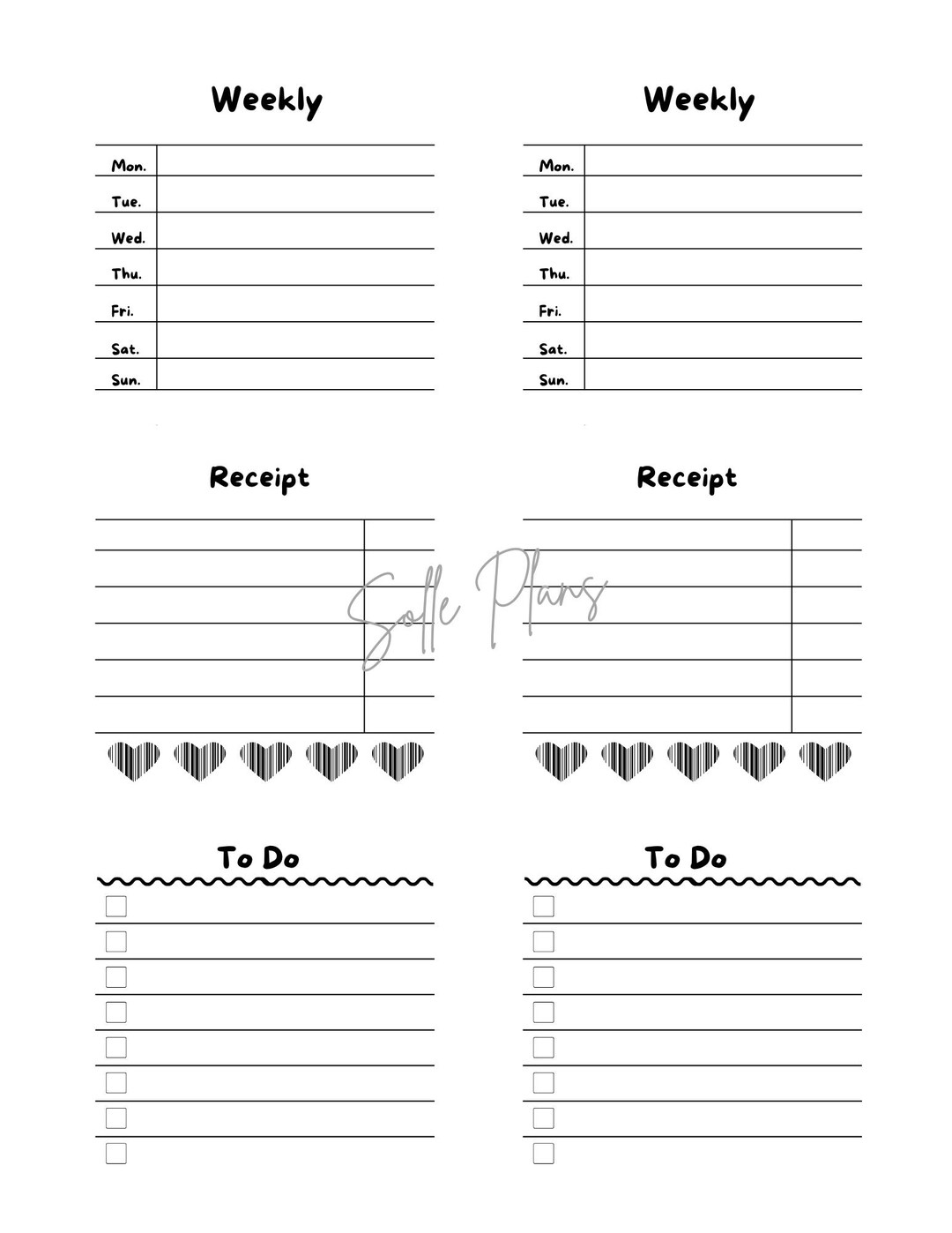 Weekly Sticky Notes: Receipt, to Do, Printable - Etsy