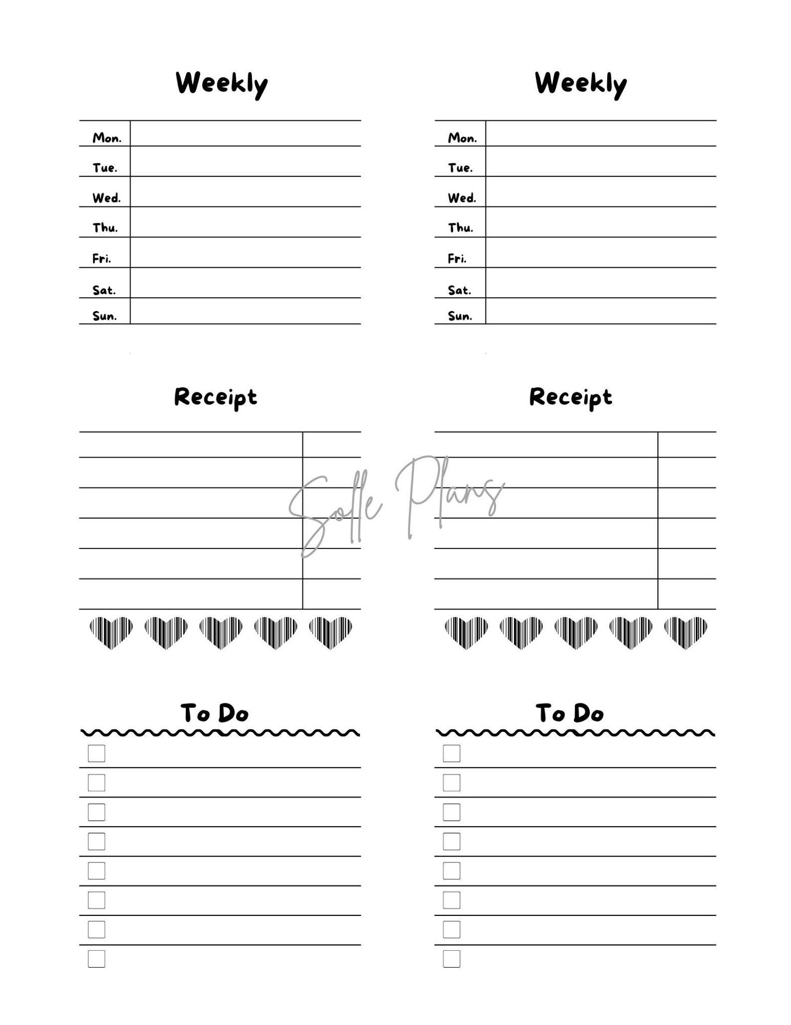 Weekly Sticky Notes: Receipt, to Do, Printable - Etsy