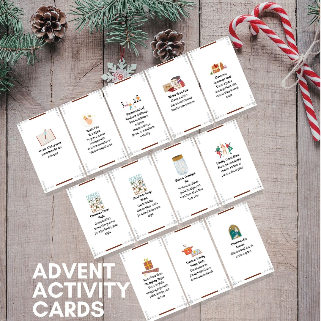 Printable Advent Activity Cards, Kids Activities Christmas, Family ...