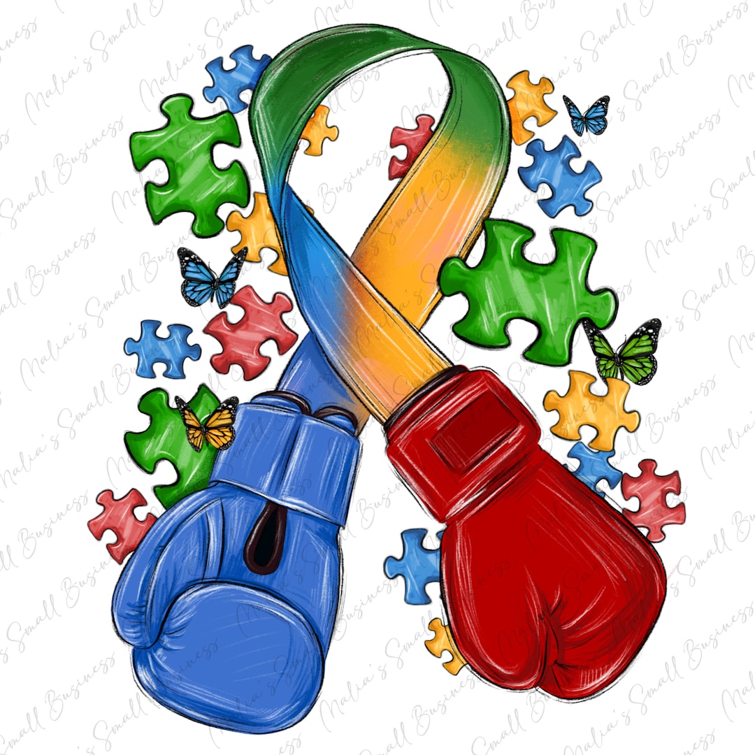 Autism Awareness With Boxing Gloves Png Sublimation Design Download ...