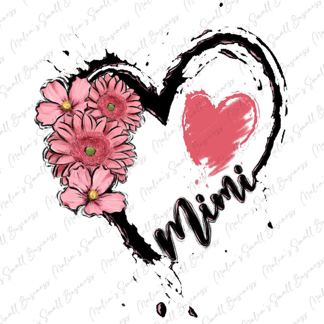 Mimi Flower Heart Png Sublimation Design Download, Happy Valentine's ...