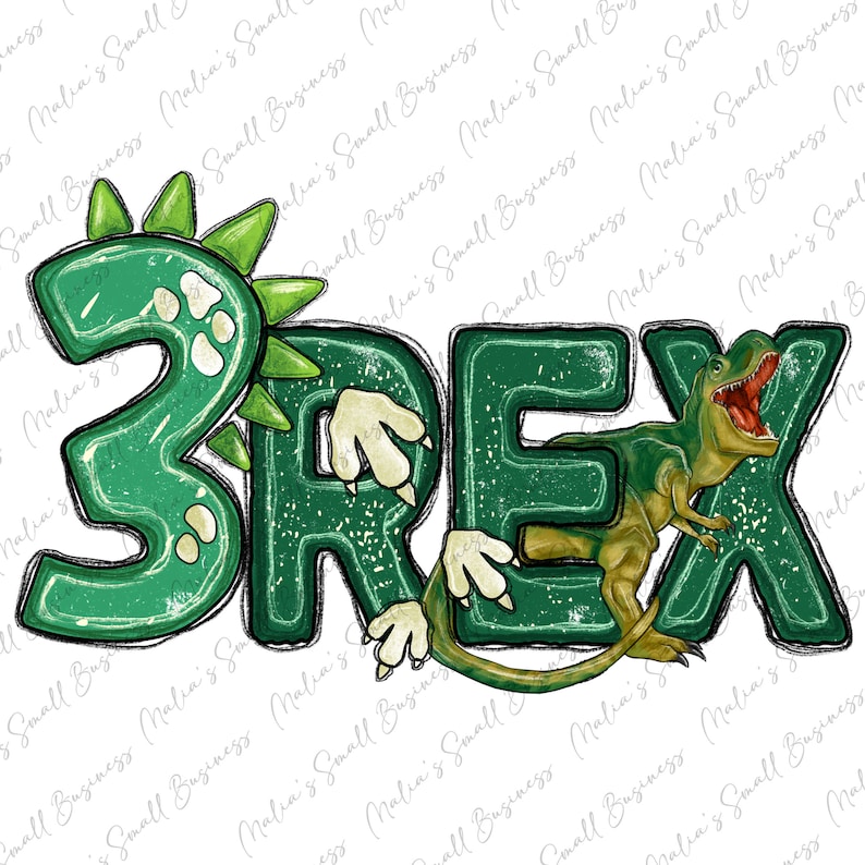 Three Rex Png Sublimation Design Download, Birthday Png,t-rex Birthday ...