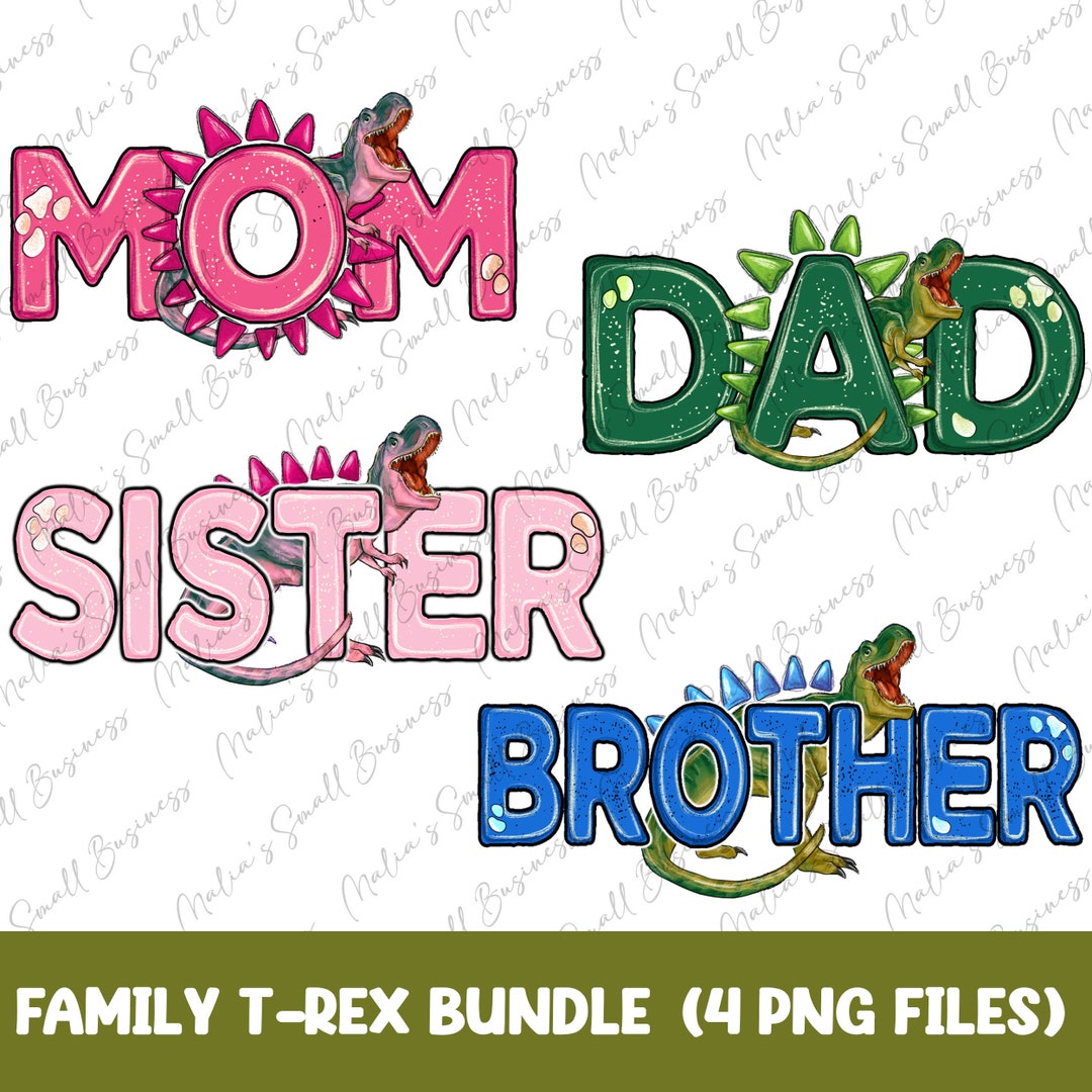Family T-rex Bundle Png Sublimation Design Download, T-rex Dinosaur Png ...
